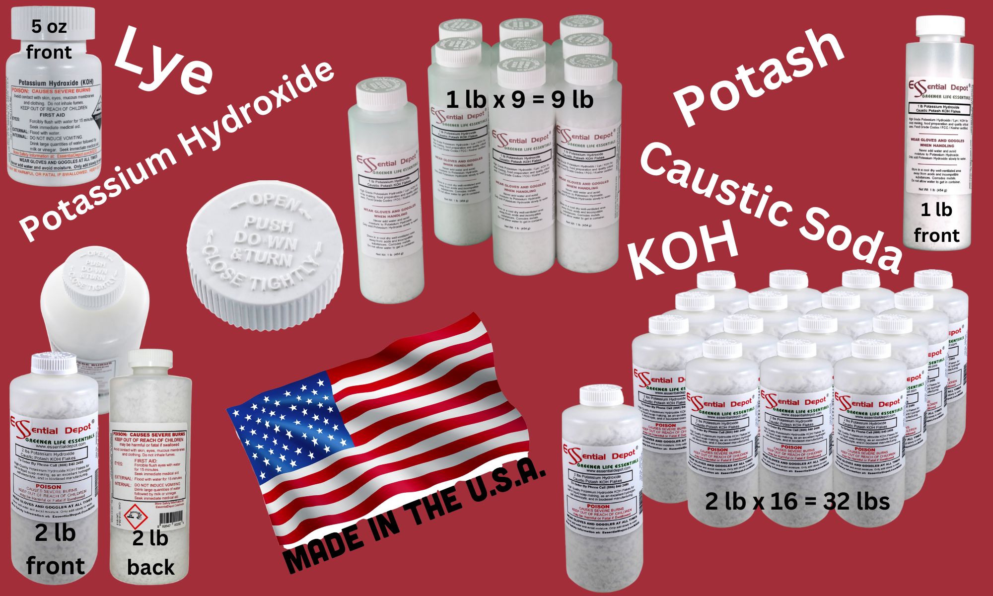 Potassium Hydroxide - Potash - KOH: Essential Depot